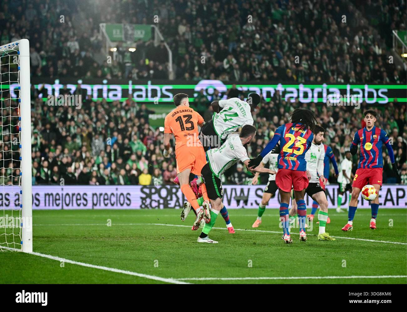 Spanish King Cup soccer match Racing Santander vs FC Barcelona at El ...