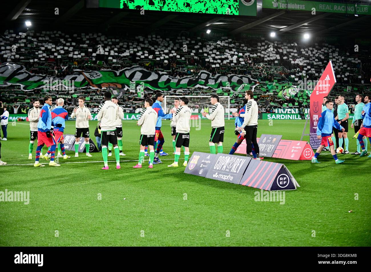Spanish King Cup soccer match Racing Santander vs FC Barcelona at El ...