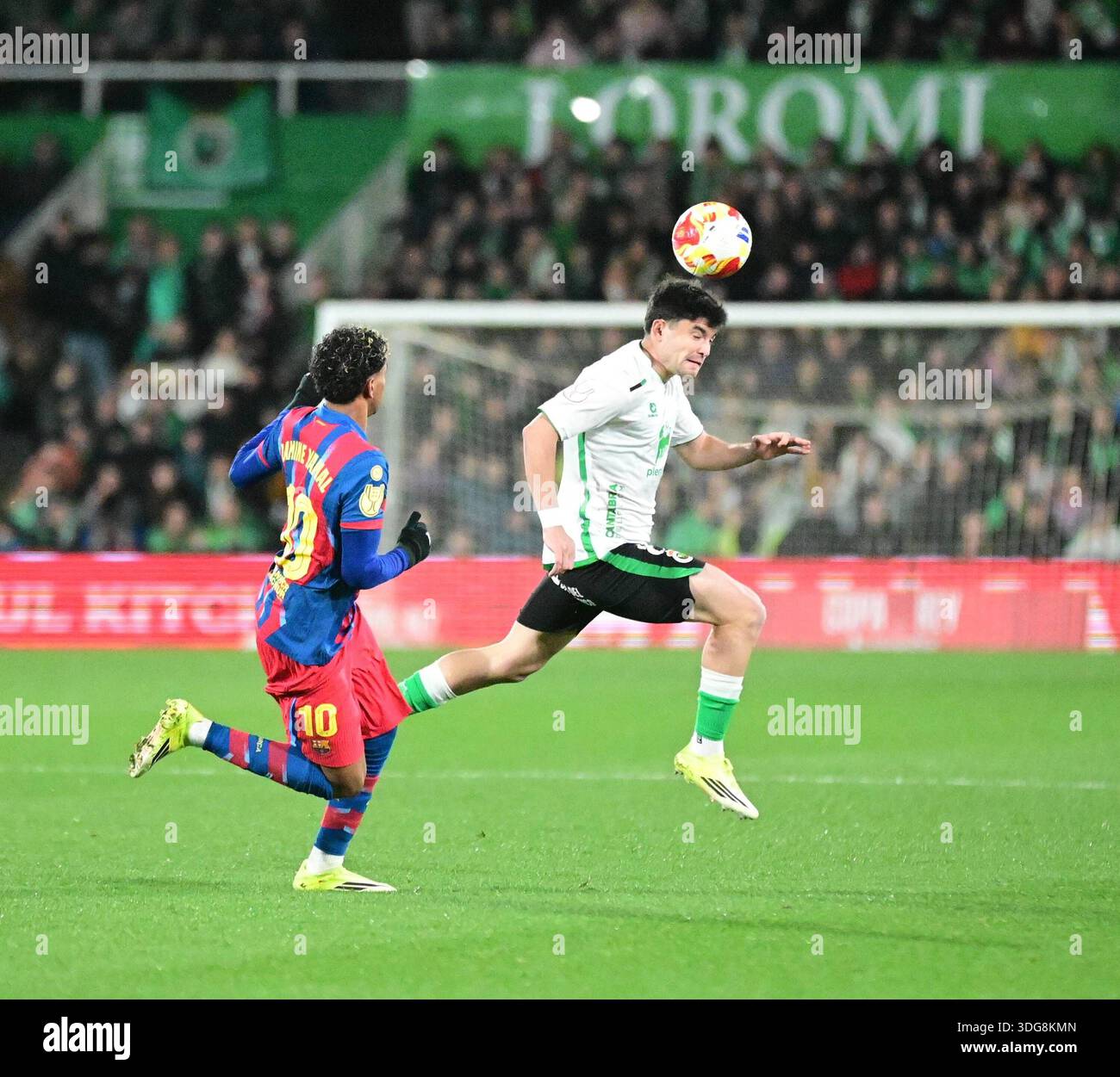 Spanish King Cup soccer match Racing Santander vs FC Barcelona at El ...