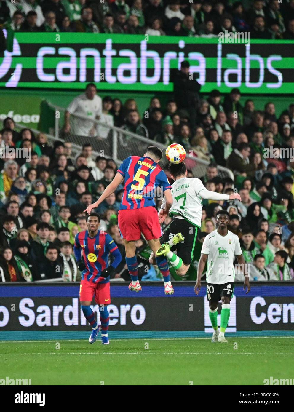 Spanish King Cup soccer match Racing Santander vs FC Barcelona at El ...