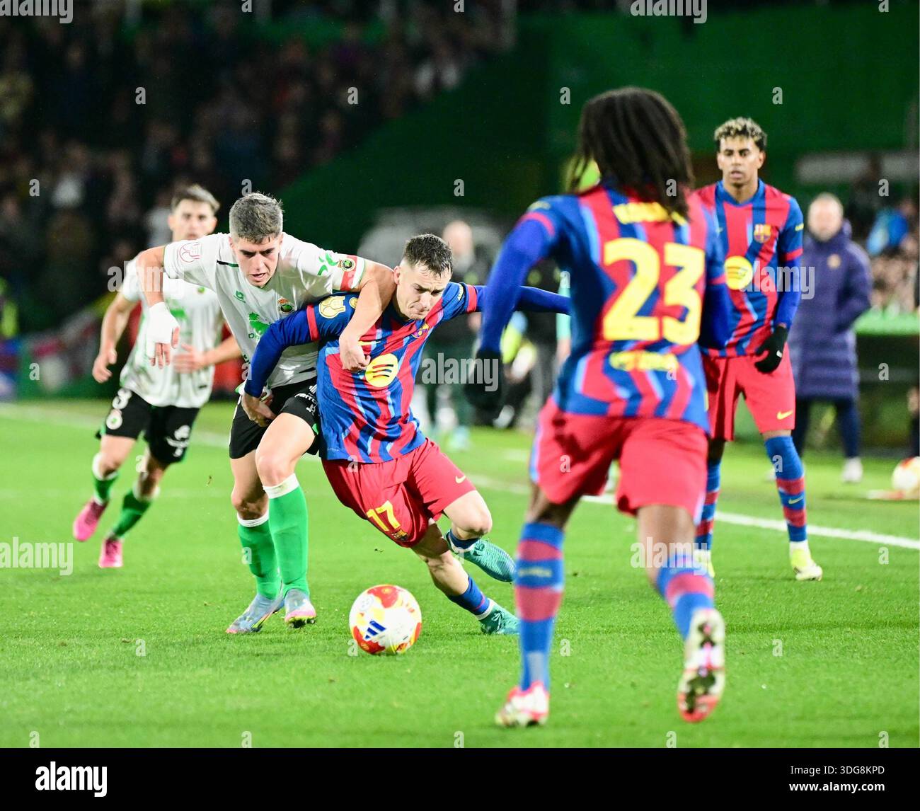Spanish King Cup soccer match Racing Santander vs FC Barcelona at El ...