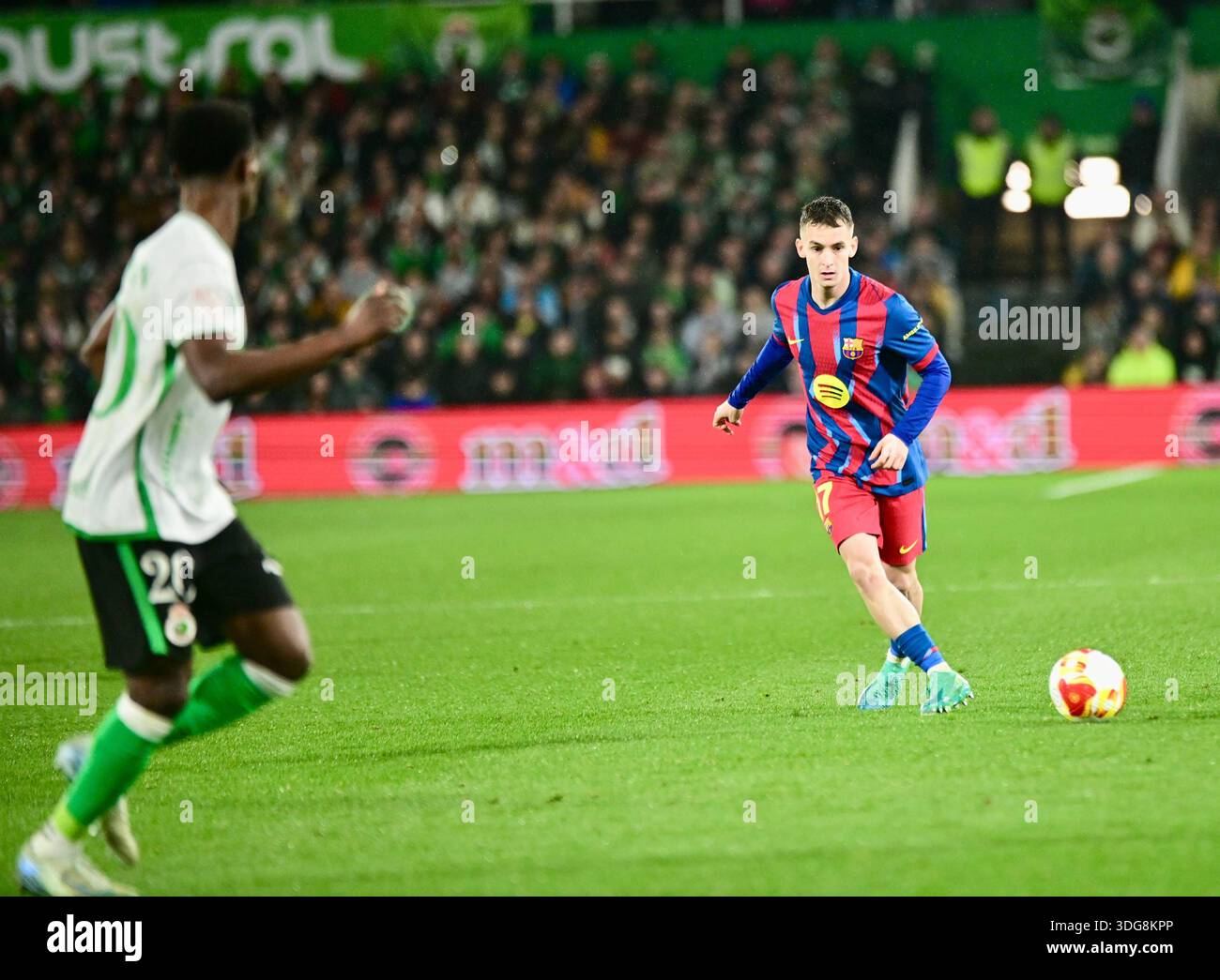Spanish King Cup soccer match Racing Santander vs FC Barcelona at El ...