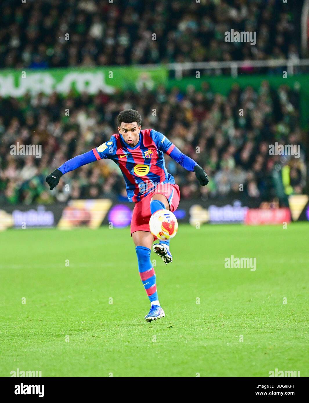 Spanish King Cup soccer match Racing Santander vs FC Barcelona at El ...