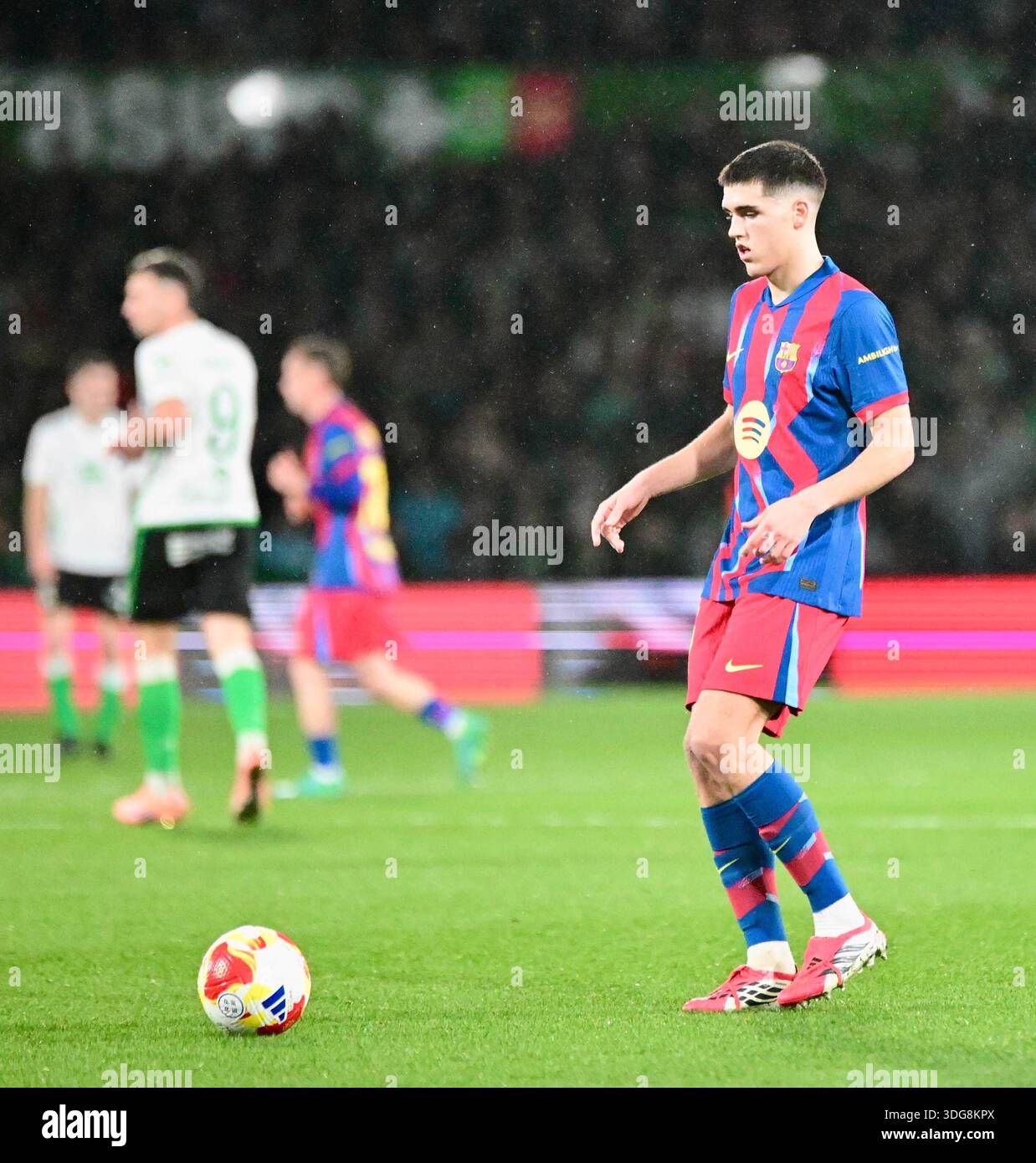 Spanish King Cup soccer match Racing Santander vs FC Barcelona at El ...