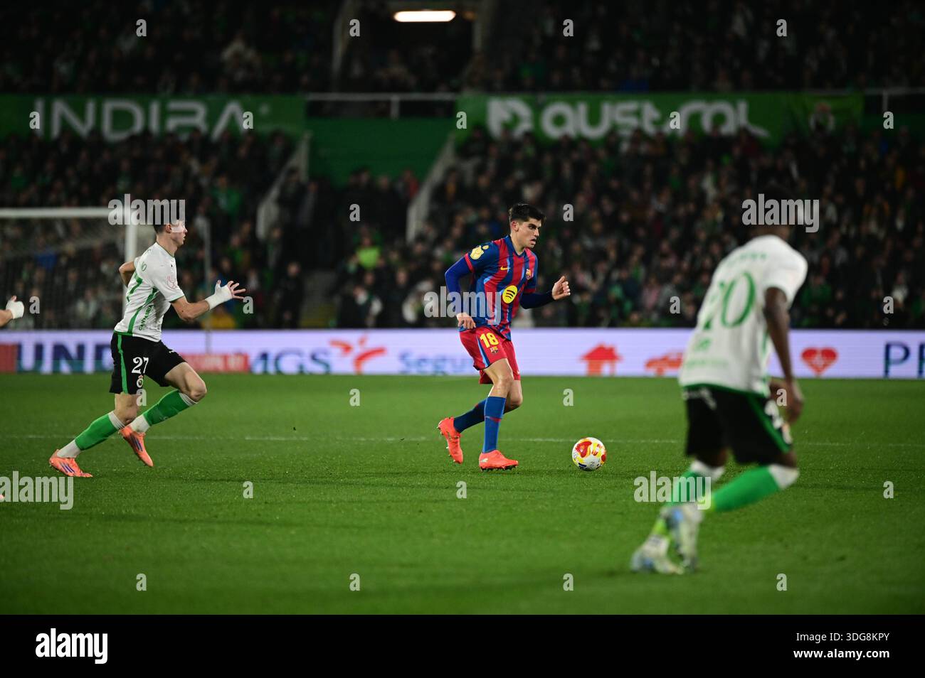 Spanish King Cup soccer match Racing Santander vs FC Barcelona at El ...