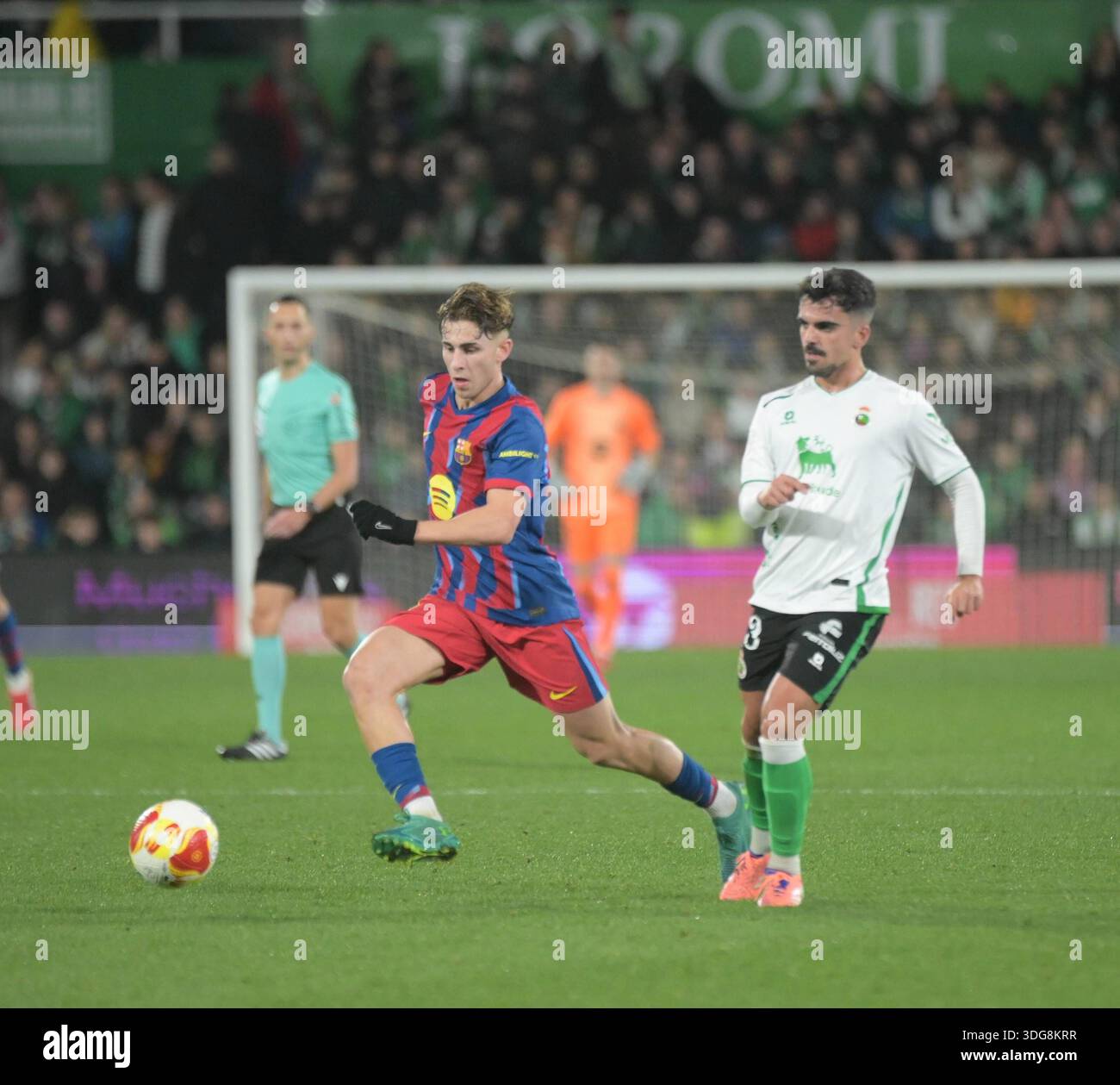 Spanish King Cup soccer match Racing Santander vs FC Barcelona at El ...