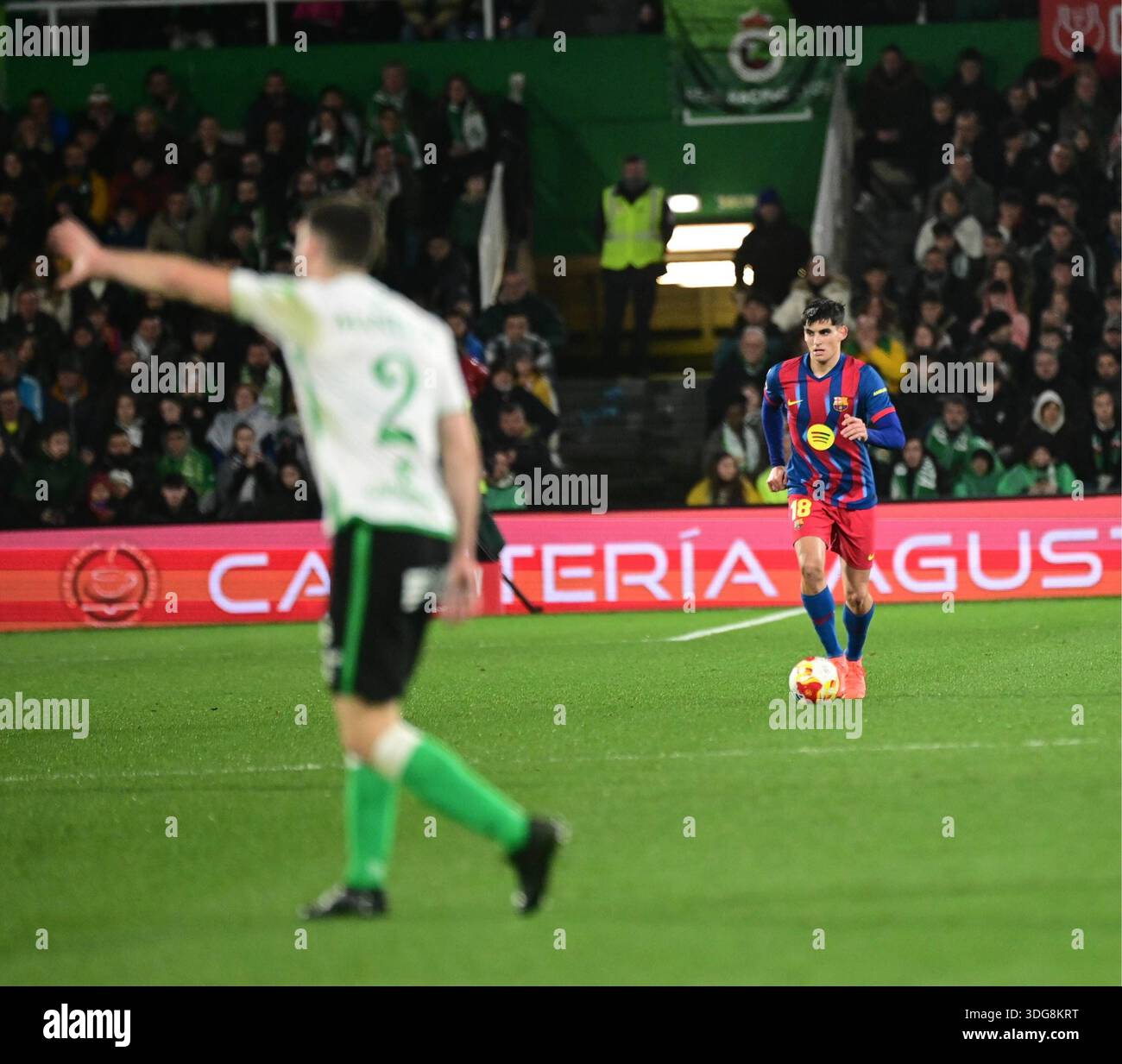 Spanish King Cup soccer match Racing Santander vs FC Barcelona at El ...