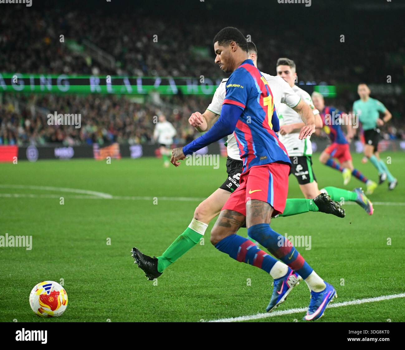 Spanish King Cup soccer match Racing Santander vs FC Barcelona at El ...
