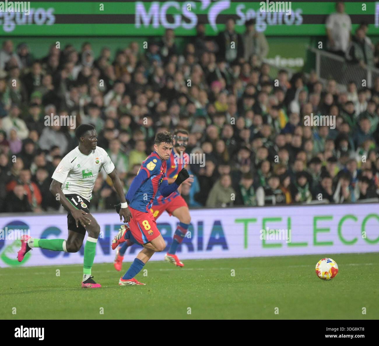 Spanish King Cup soccer match Racing Santander vs FC Barcelona at El ...
