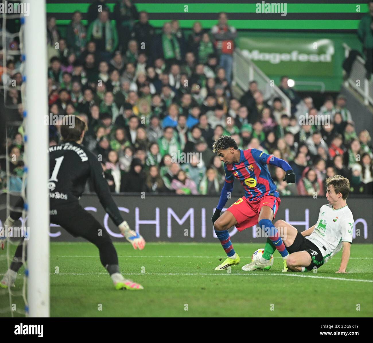Spanish King Cup soccer match Racing Santander vs FC Barcelona at El ...
