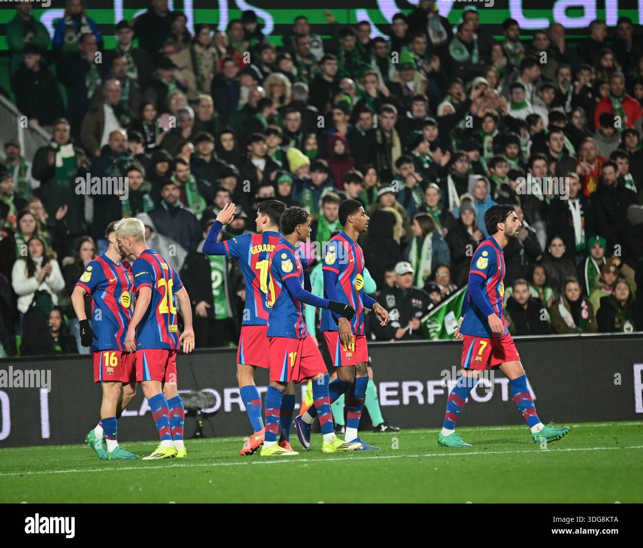 Spanish King Cup soccer match Racing Santander vs FC Barcelona at El ...