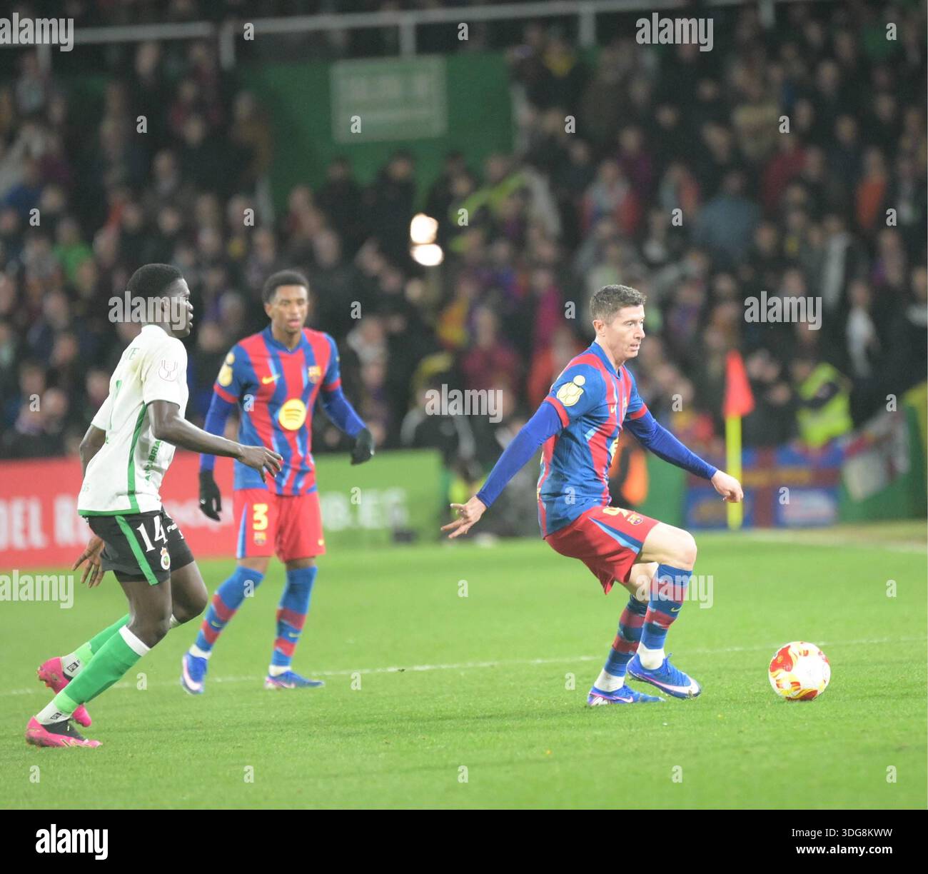 Spanish King Cup soccer match Racing Santander vs FC Barcelona at El ...