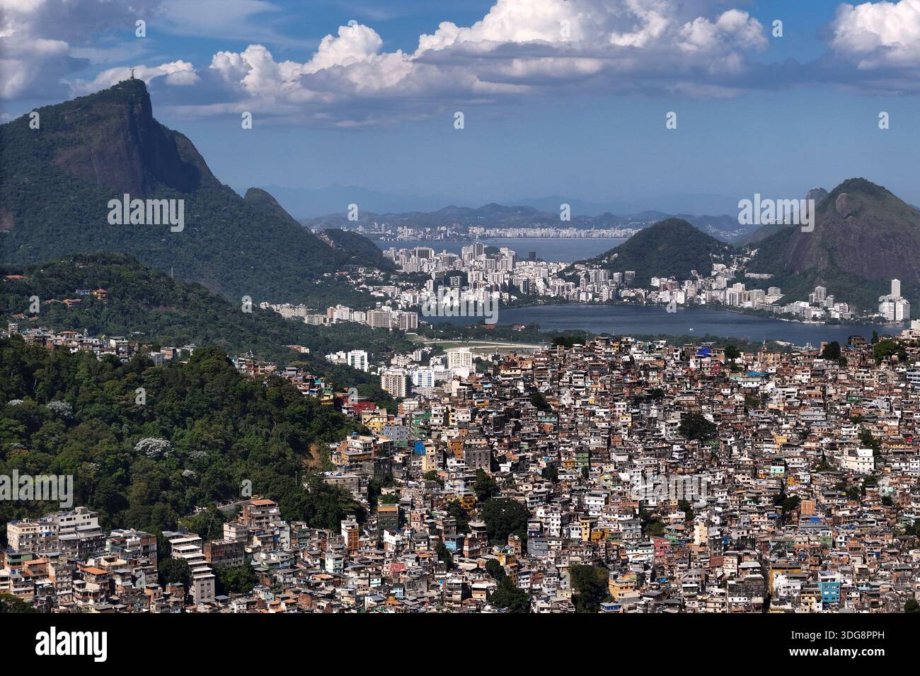 A view of the Rocinha favela amid a heat wave in Rio de Janeiro ...