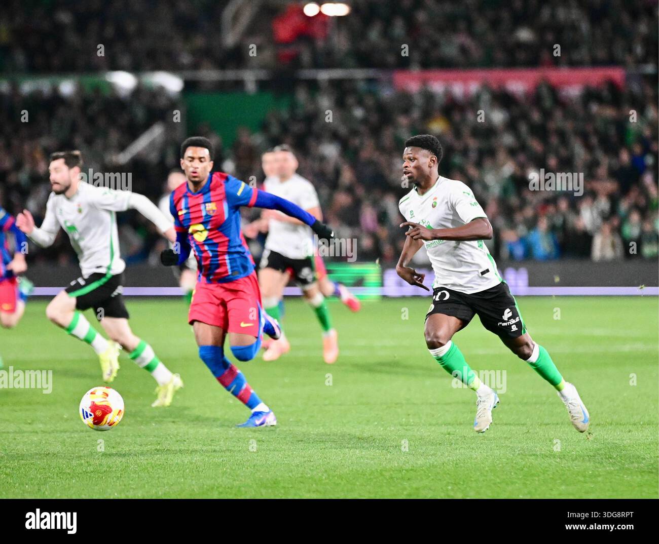 Spanish King Cup soccer match Racing Santander vs FC Barcelona at El ...