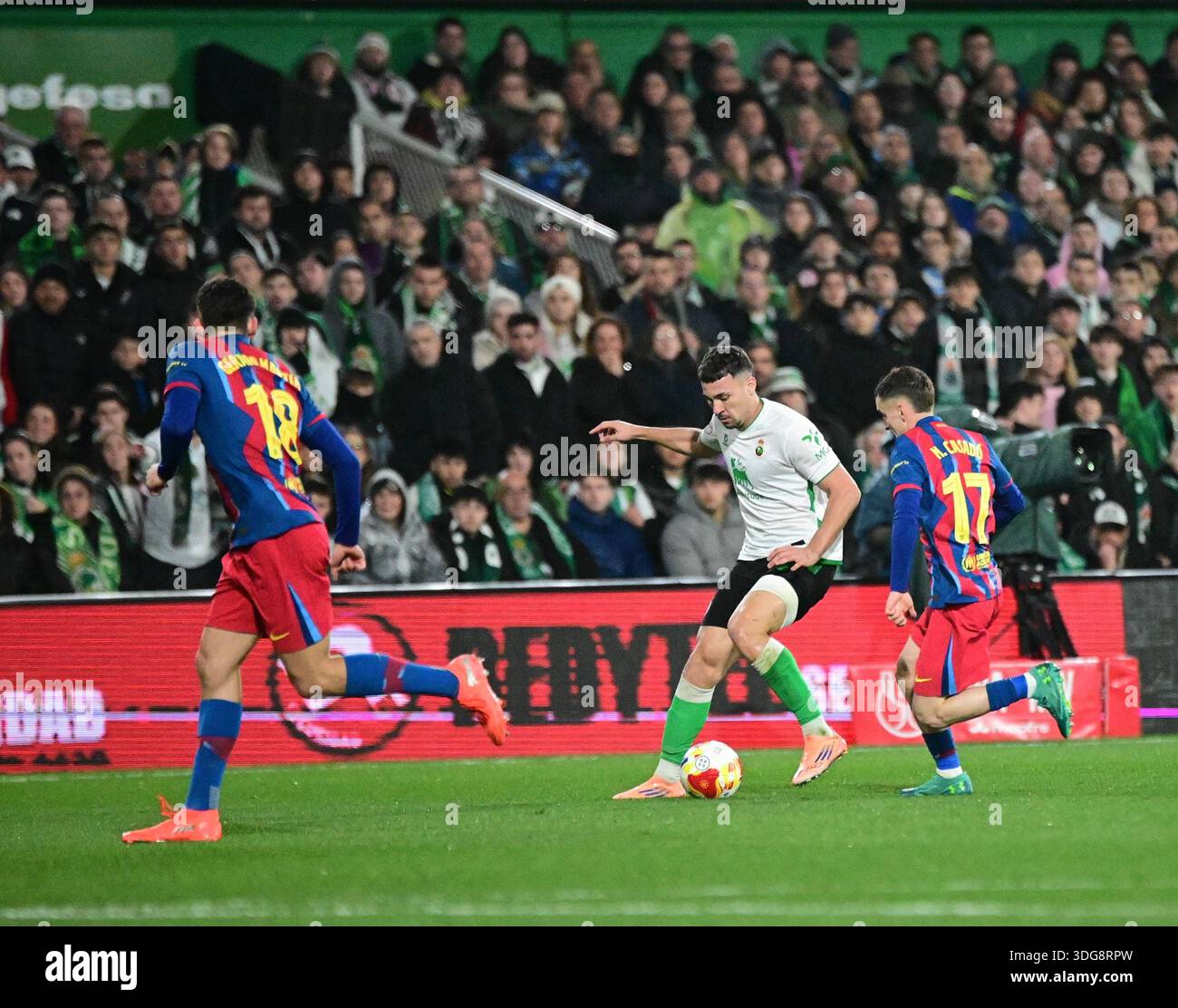 Spanish King Cup soccer match Racing Santander vs FC Barcelona at El ...