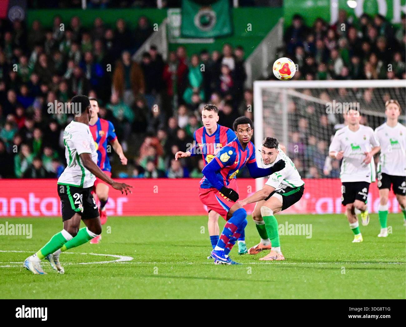 Spanish King Cup soccer match Racing Santander vs FC Barcelona at El ...