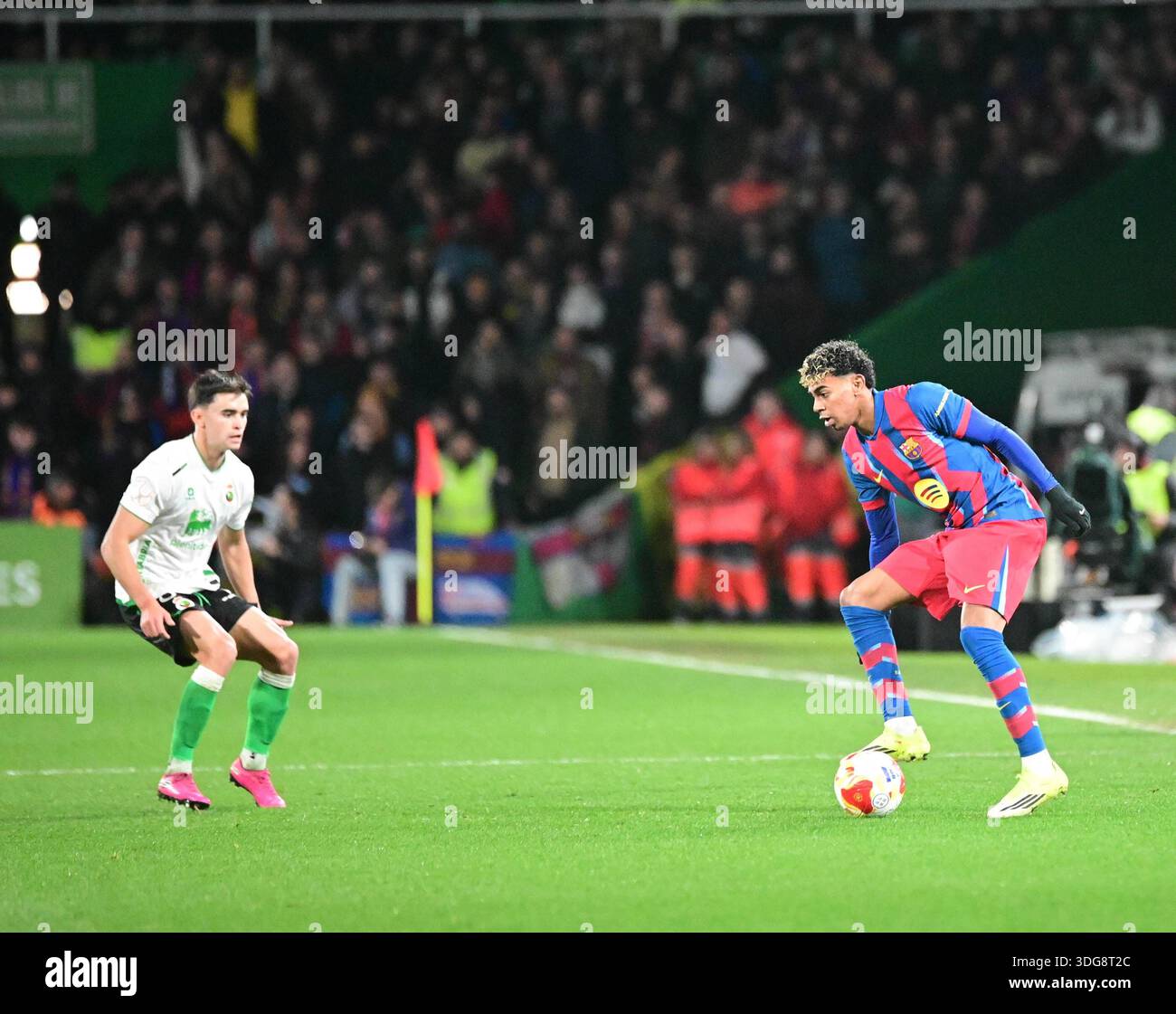 Spanish King Cup soccer match Racing Santander vs FC Barcelona at El ...