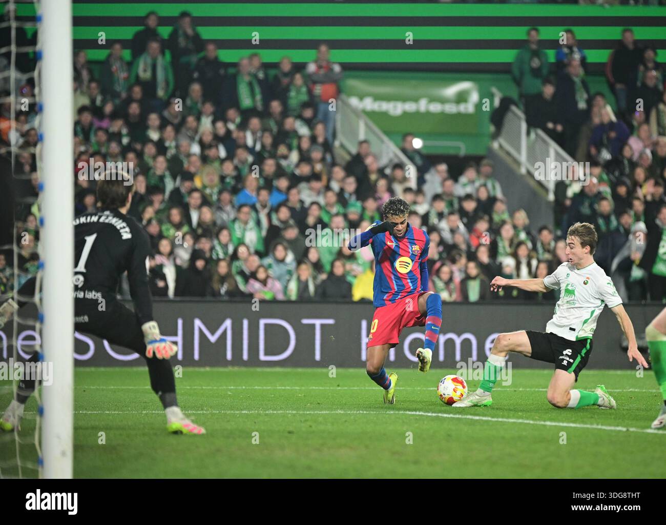 Spanish King Cup soccer match Racing Santander vs FC Barcelona at El ...