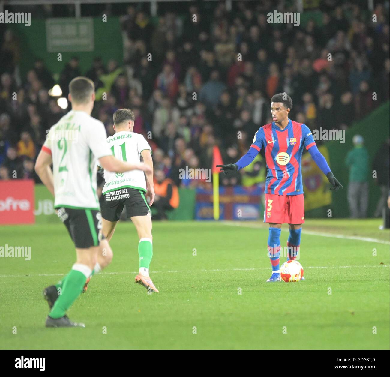 Spanish King Cup soccer match Racing Santander vs FC Barcelona at El ...