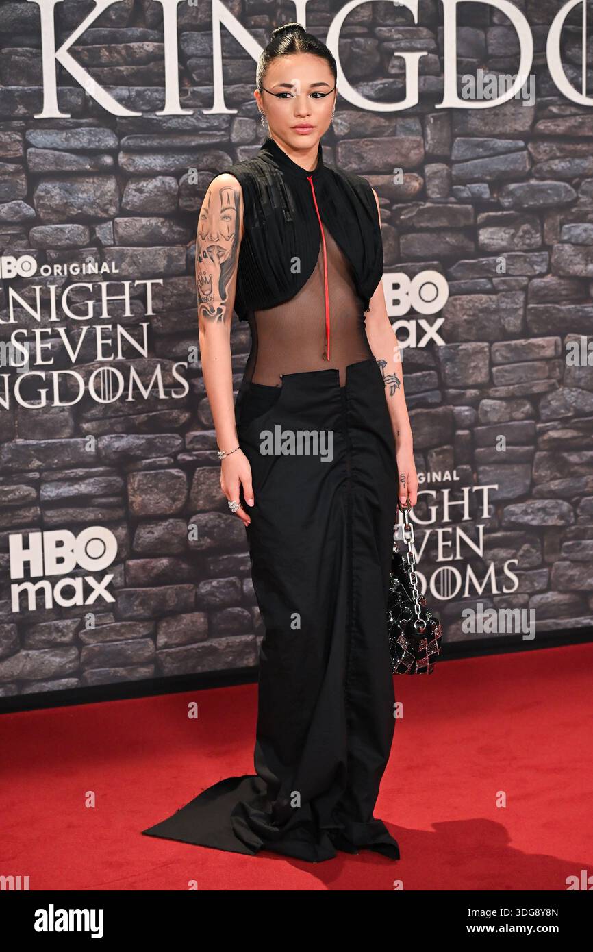 Maria Esposito on the red carpet of the premiere Knight of the seven ...