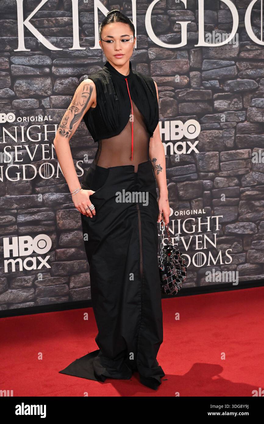 Maria Esposito on the red carpet of the premiere Knight of the seven ...