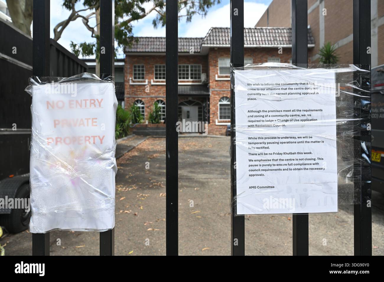 The Al Madina Dawah Centre prayer hall is seen closed up in Bankstown ...