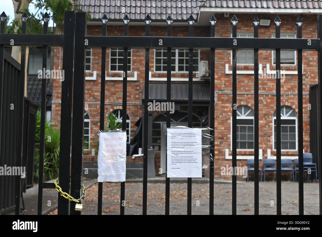 The Al Madina Dawah Centre prayer hall is seen closed up in Bankstown ...