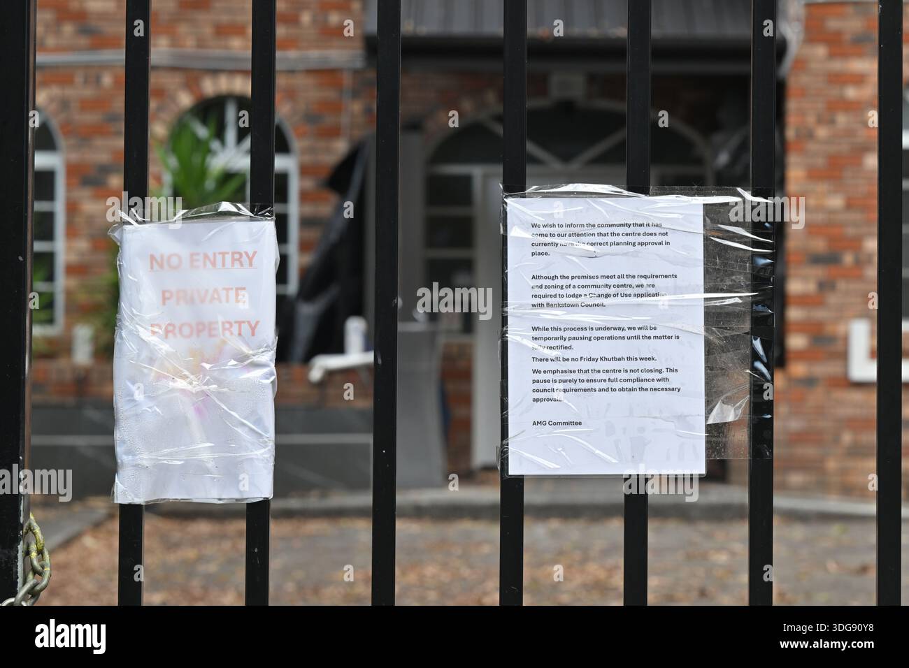 The Al Madina Dawah Centre prayer hall is seen closed up in Bankstown ...