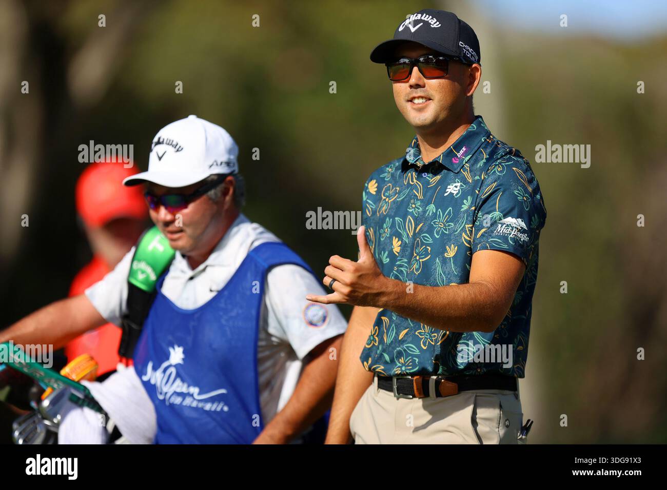 January 15, 2026 - Corey Kozuma flashes a shaka during the First Round ...
