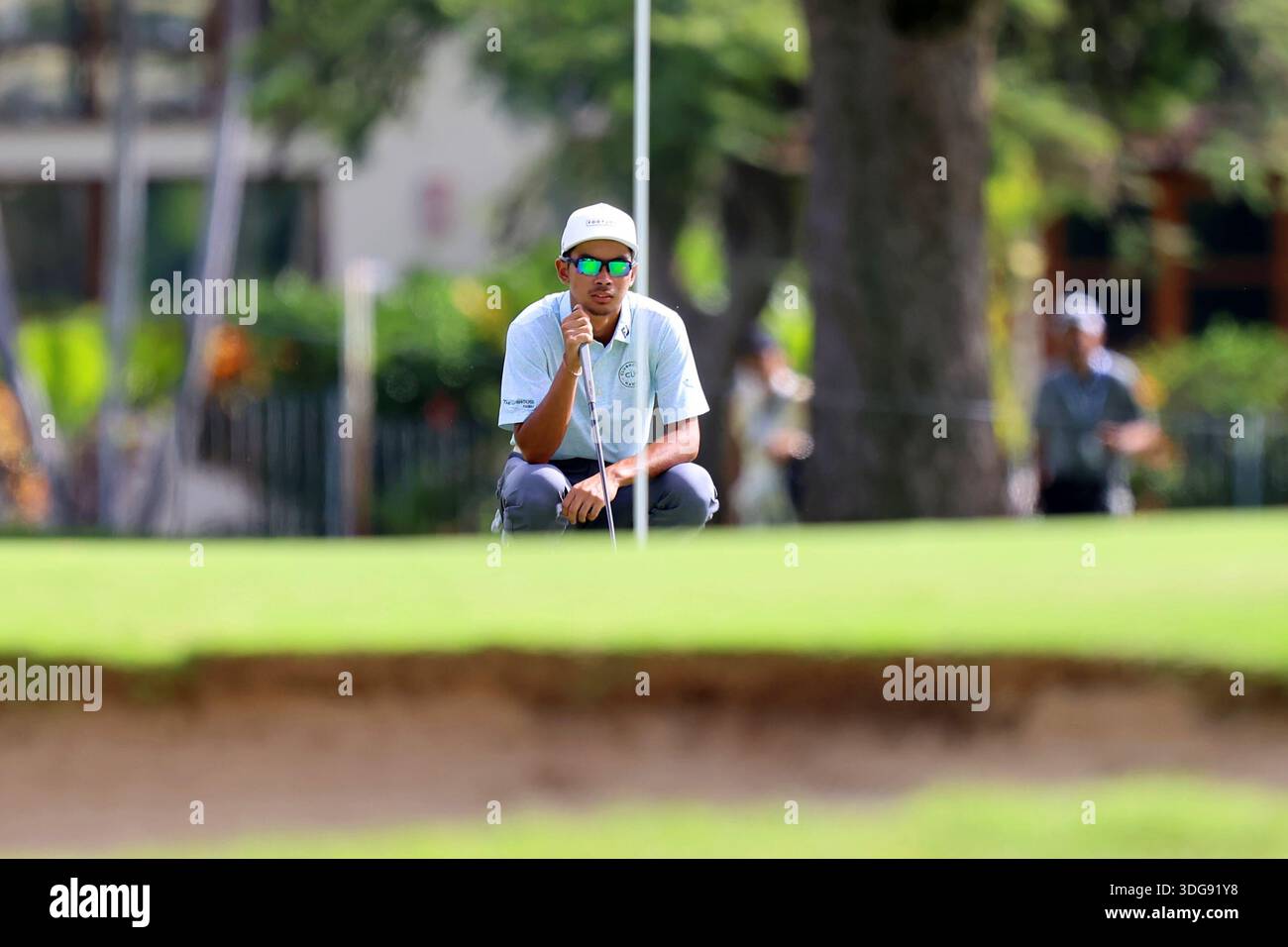 January 15, 2026 - Anson Cabello reads his putt on the 1st hole during ...