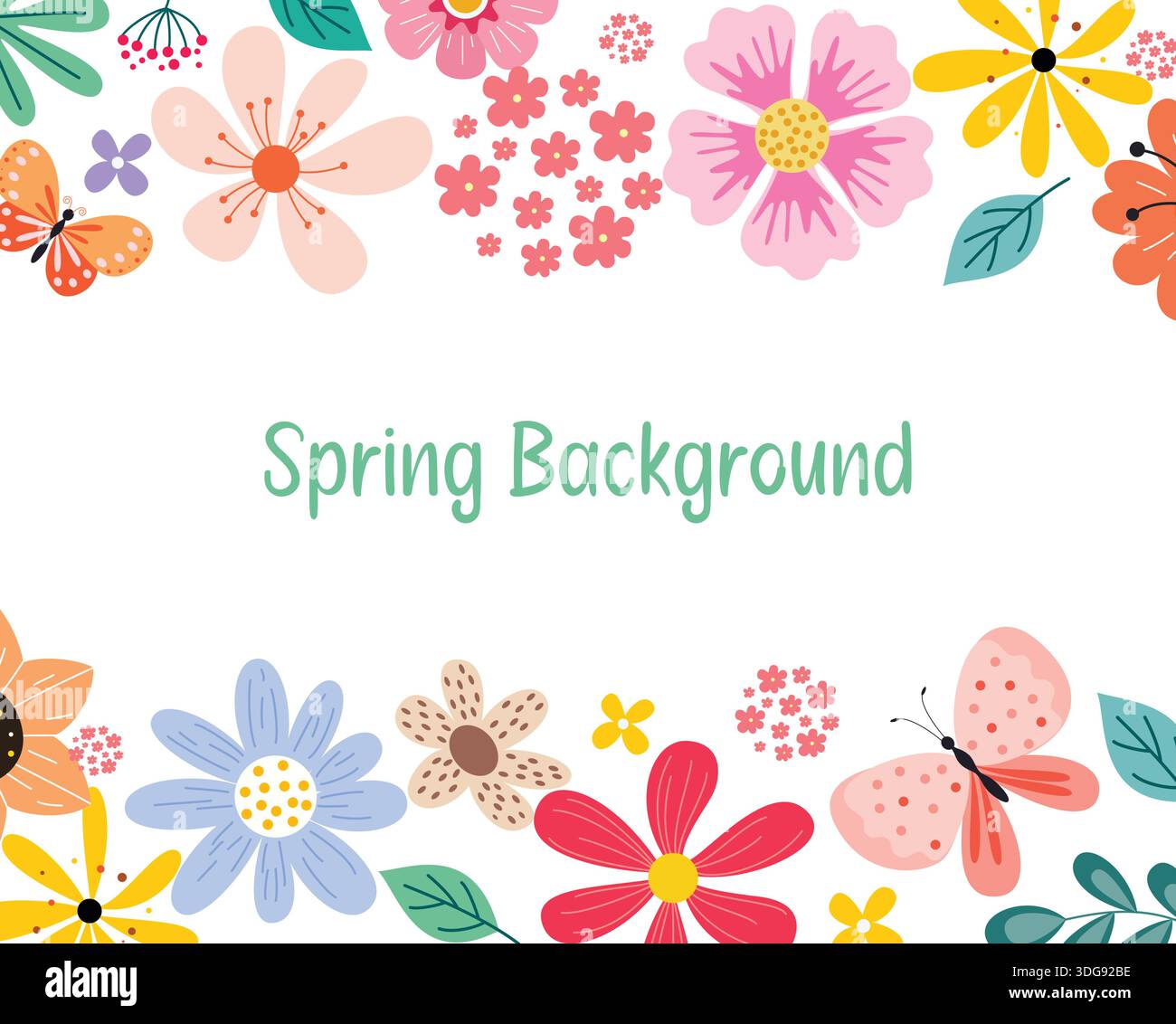Spring flowers background template clipart design. Spring background ...