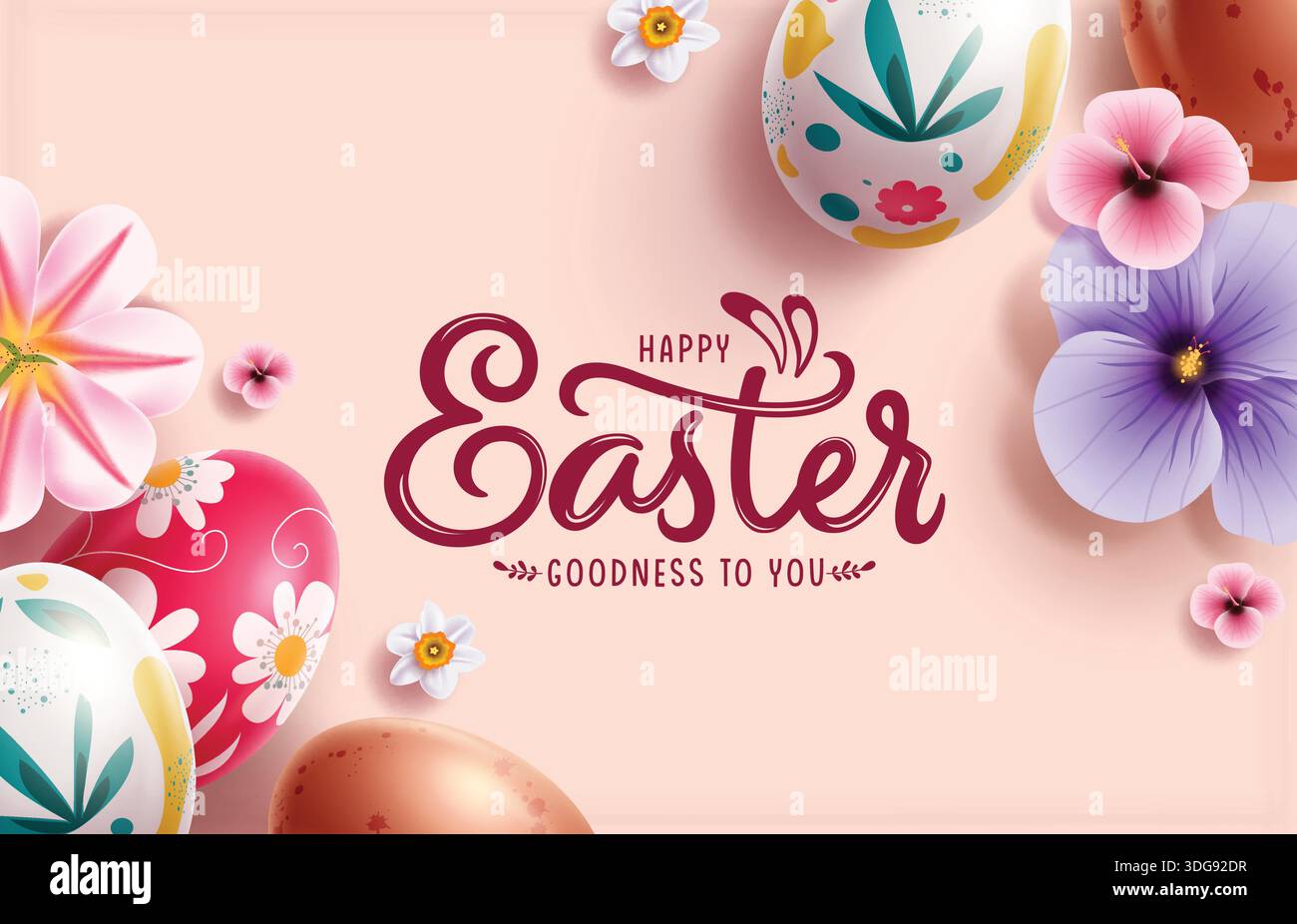 Happy Easter greeting banner clipart design. Happy Easter greeting text ...