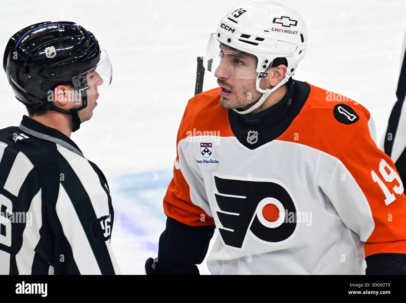 Philadelphia Flyers right wing Garnet Hathaway (19) reacts to ...