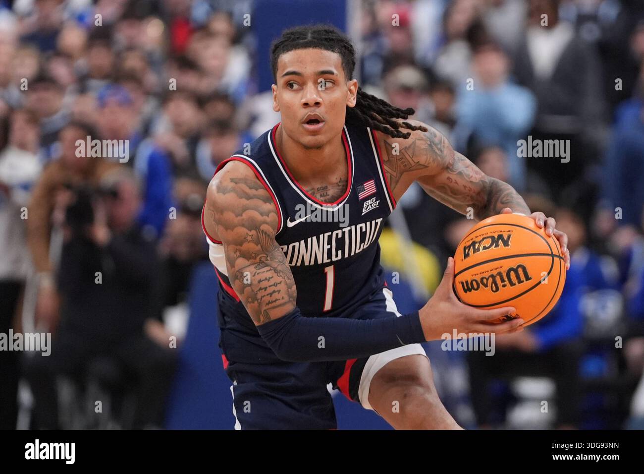UConn's Solo Ball (1) during the first half of an NCAA basketball game ...