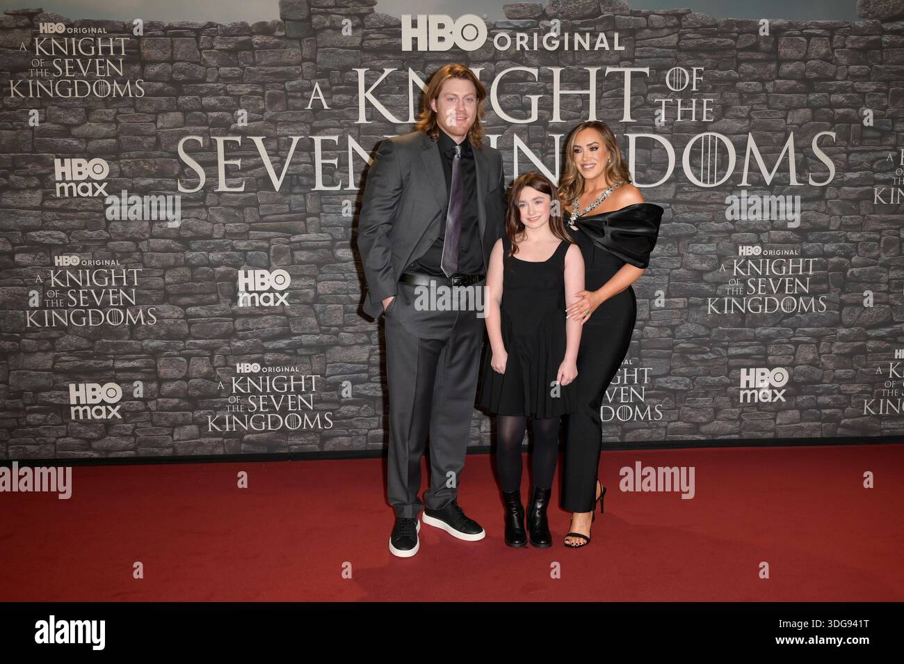 Peter Claffey (l), Holly McGinn (c) and Ally McGinn (r) attend the red ...