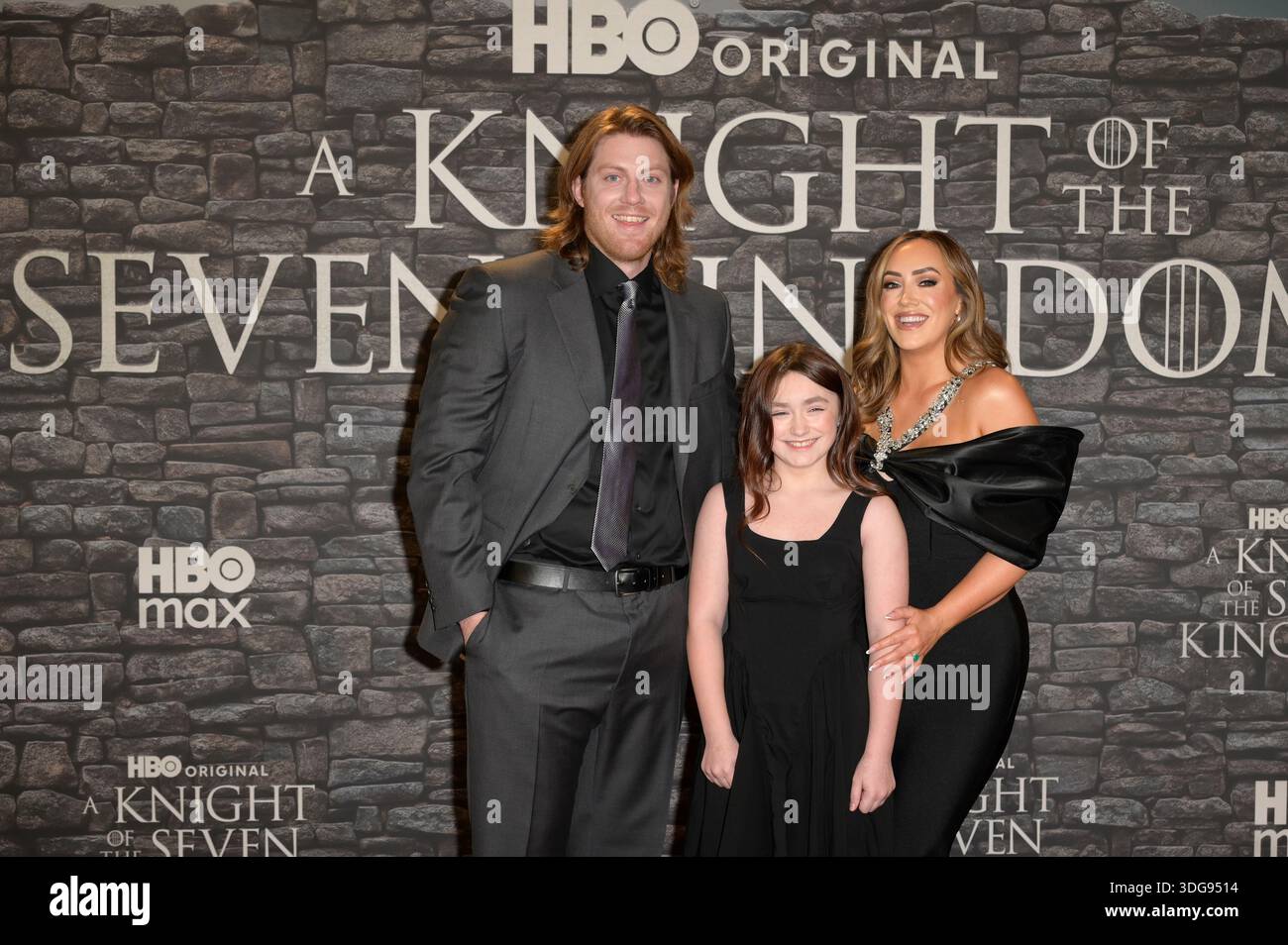 Peter Claffey (l), Holly McGinn (c) and Ally McGinn (r) attend the red ...