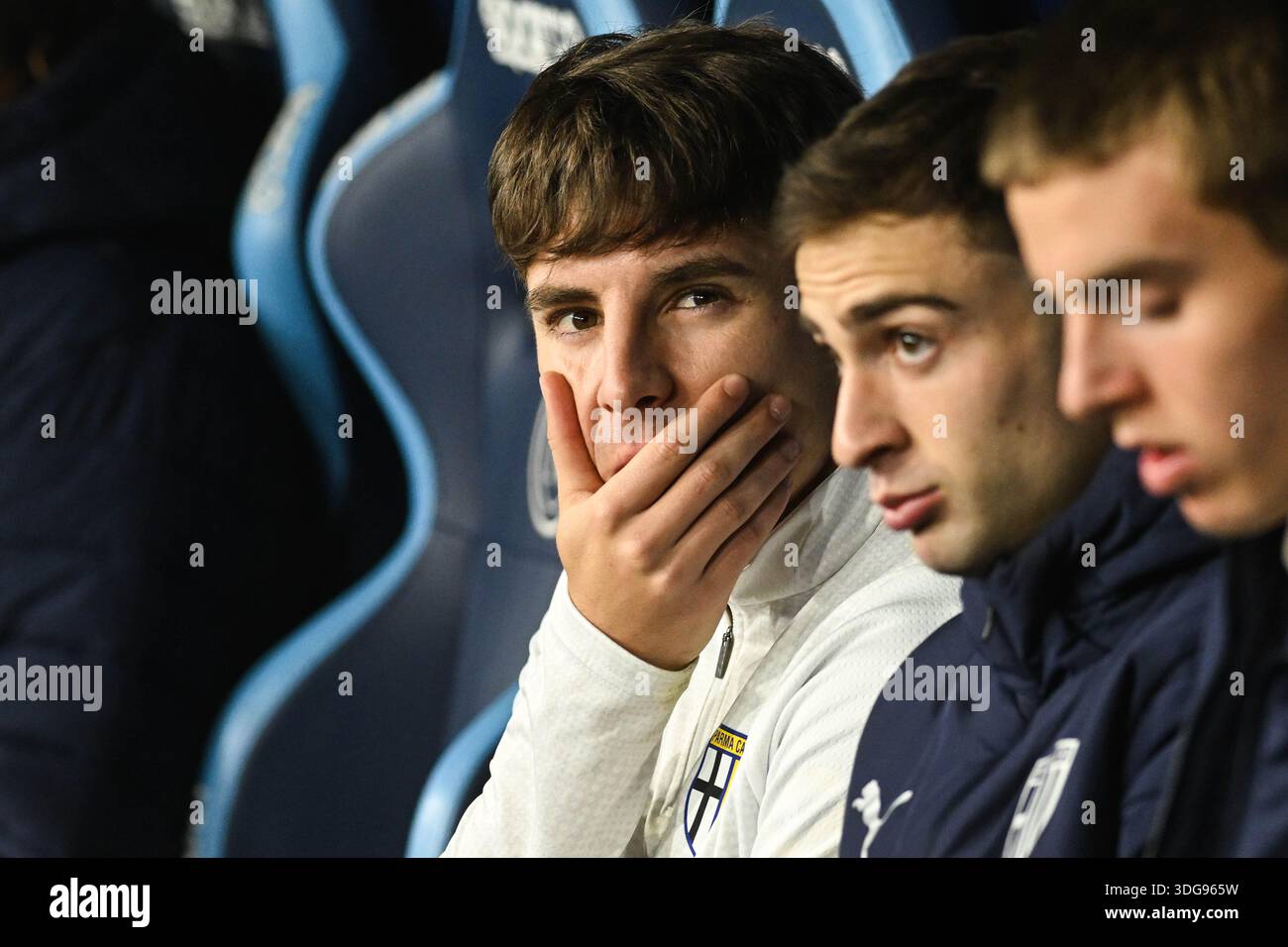 Adrian Bernabe of Parma Calcio 1913 look on during the Serie A Enelive ...