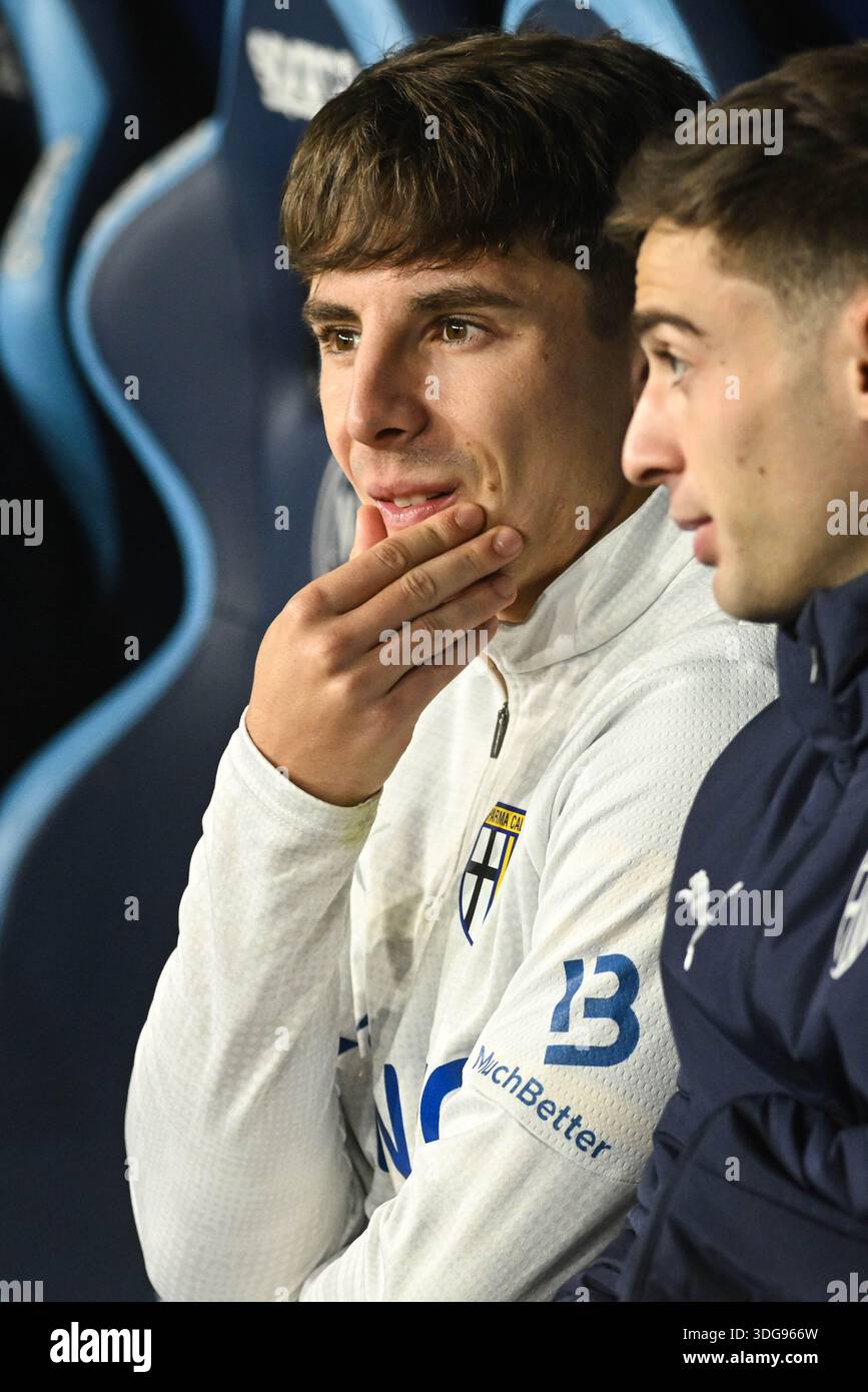 Adrian Bernabe of Parma Calcio 1913 look on during the Serie A Enelive ...