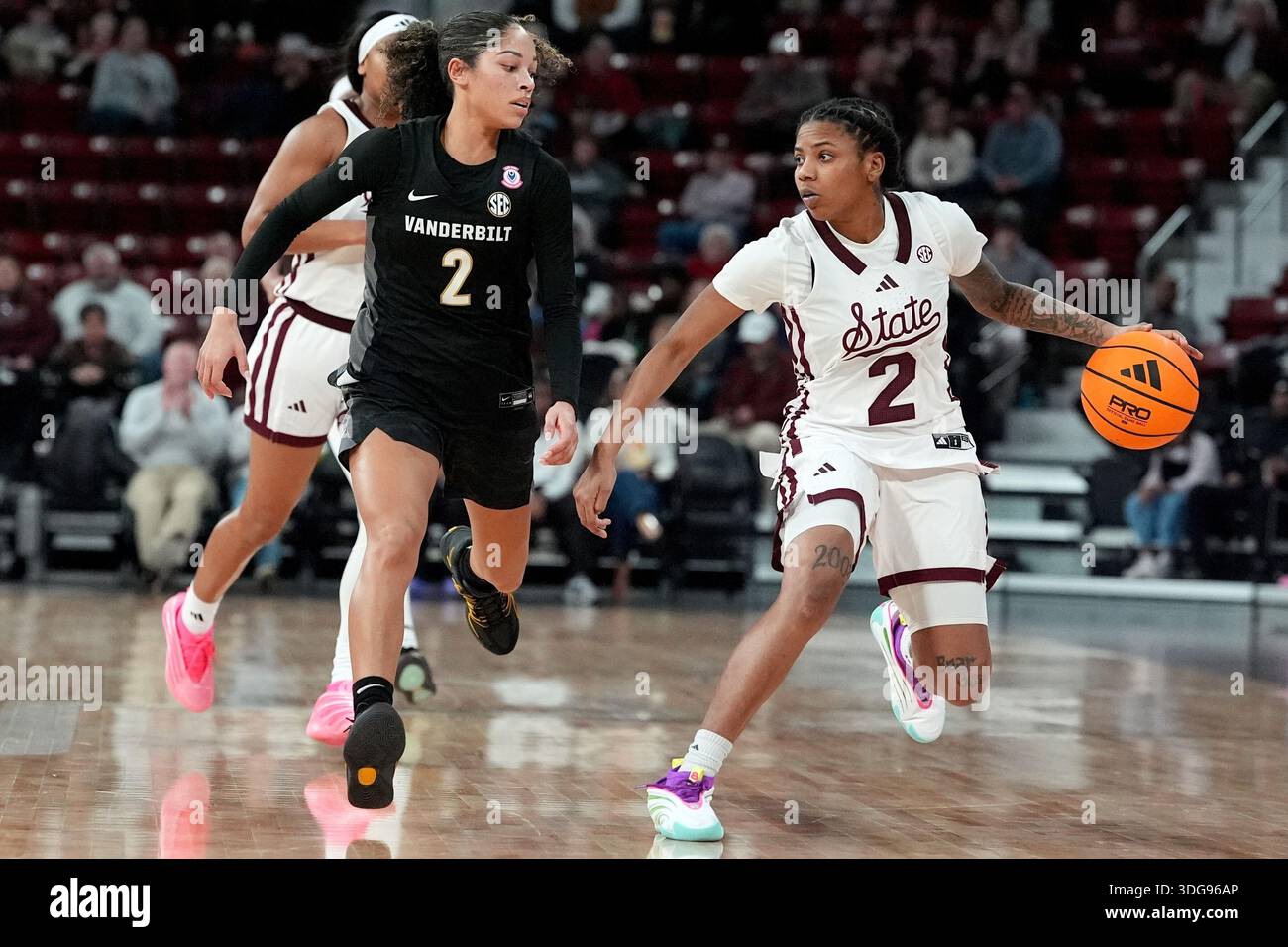 Vanderbilt guard Jada Brown (2) pressures Mississippi State guard ...