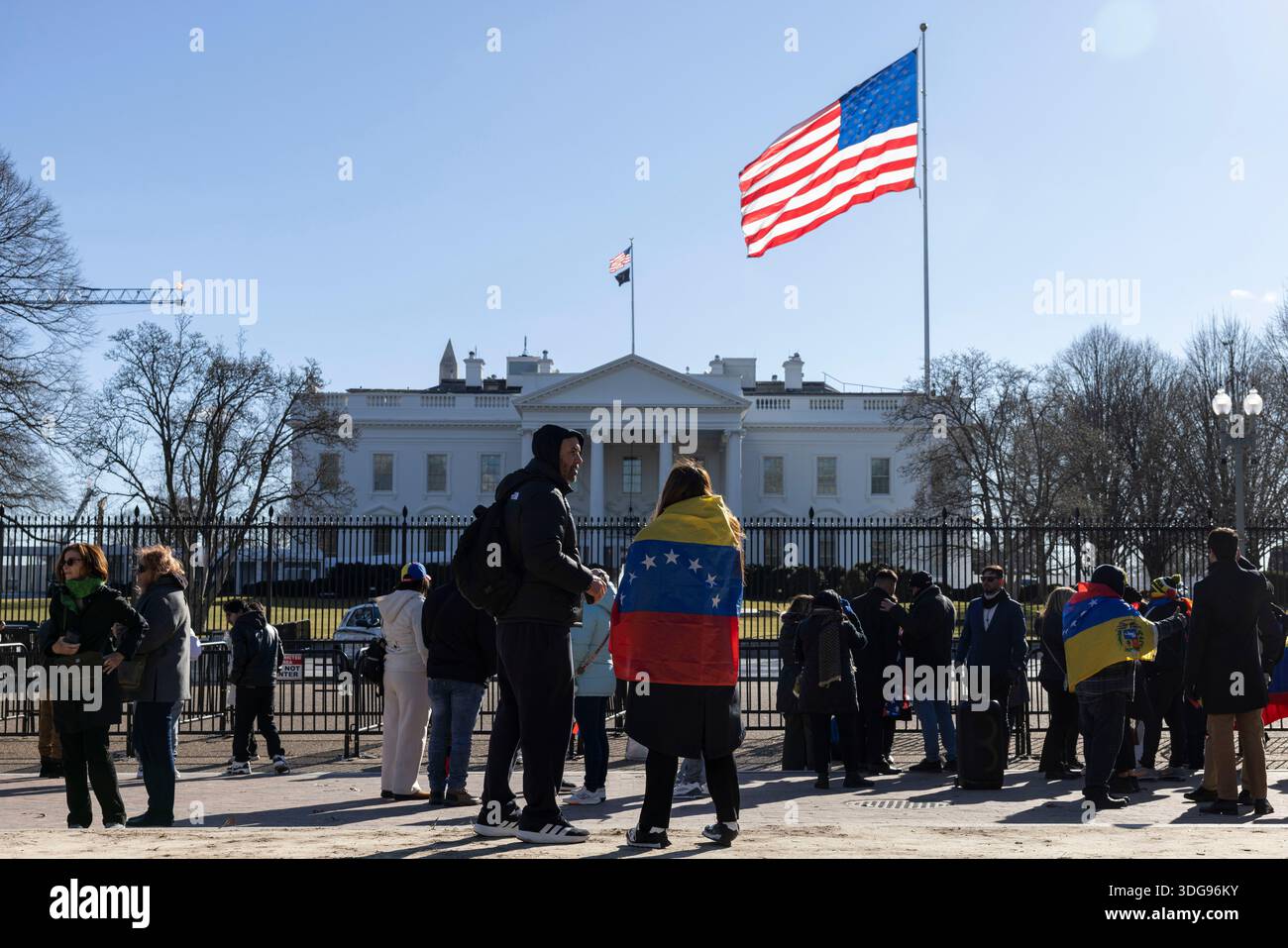 Supporters of Venezuelan opposition leader María Corina Machado gather ...