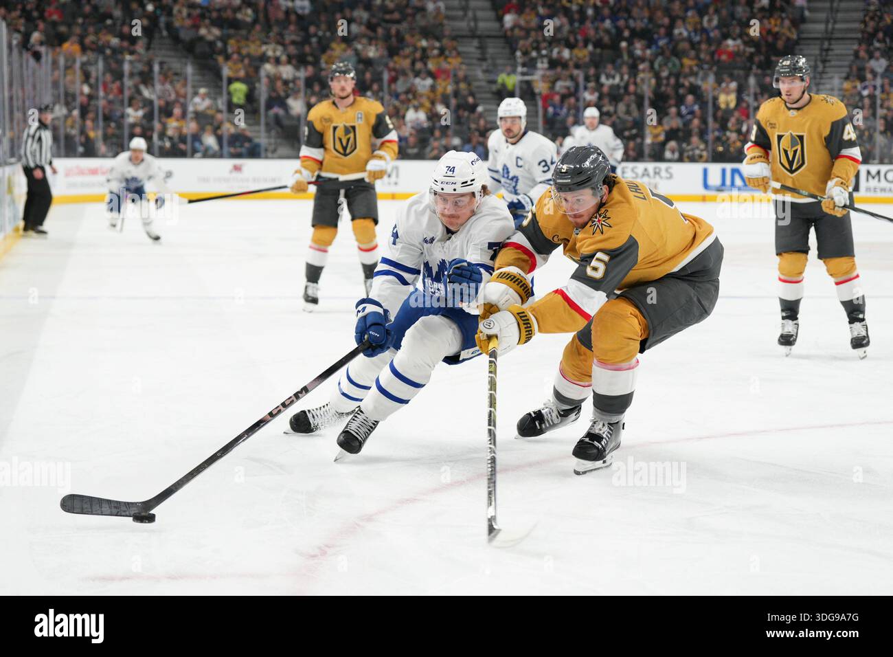 Toronto Maple Leafs center Bobby McMann (74) skates with the puck ...