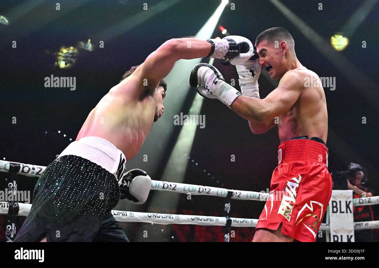 Brisbane, Australia. 16th Jan, 2026. Zephy Vaotu'ua (left) punches Jack ...