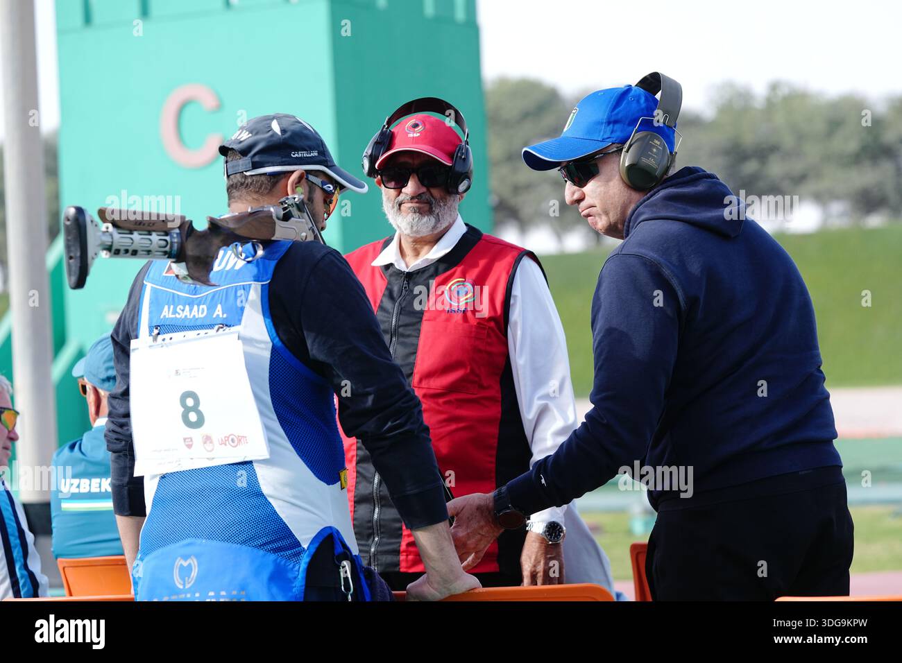 Shooters competing in the men’s and women’s skeet individual events at ...