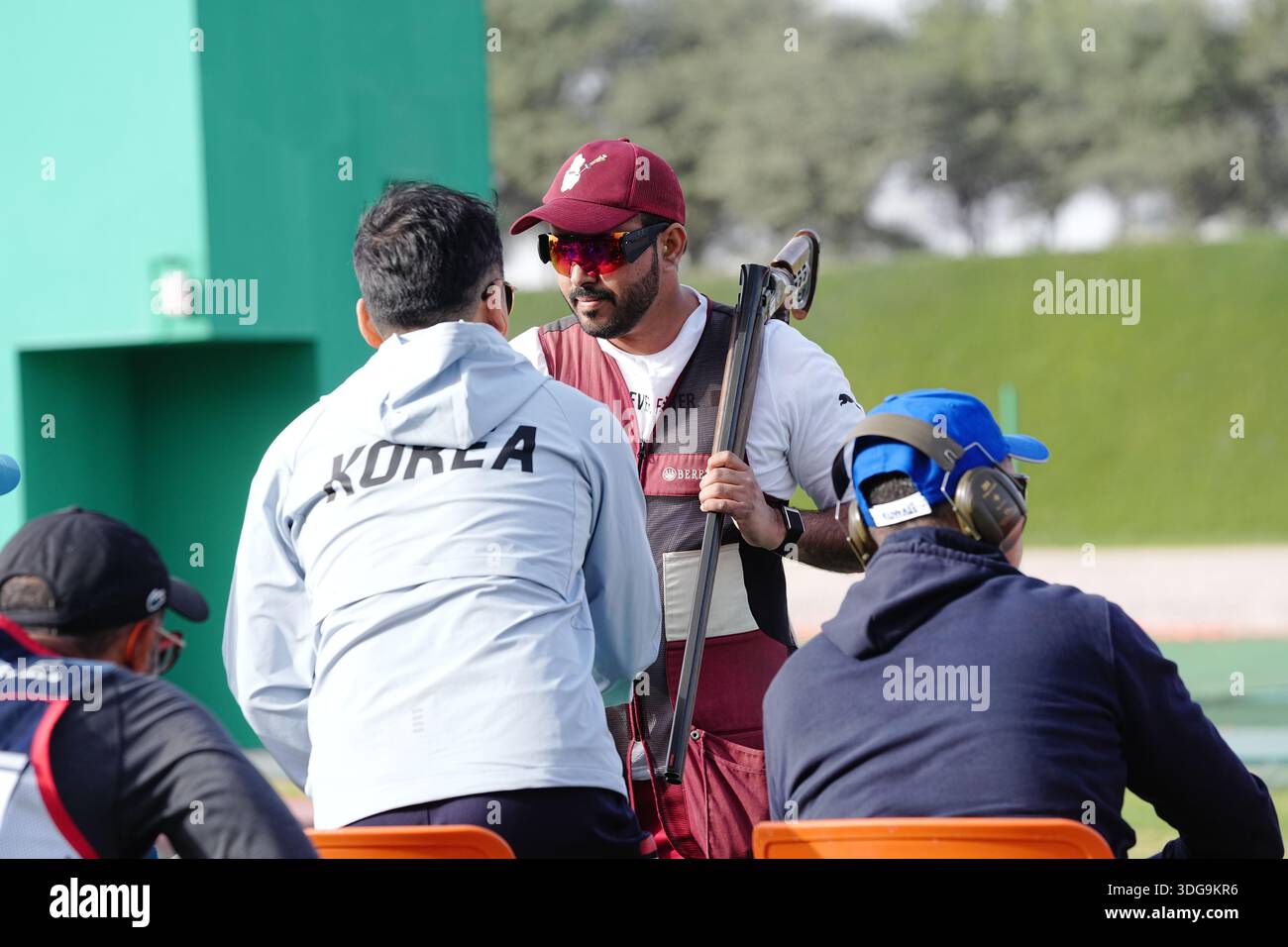 Shooters competing in the men’s and women’s skeet individual events at ...