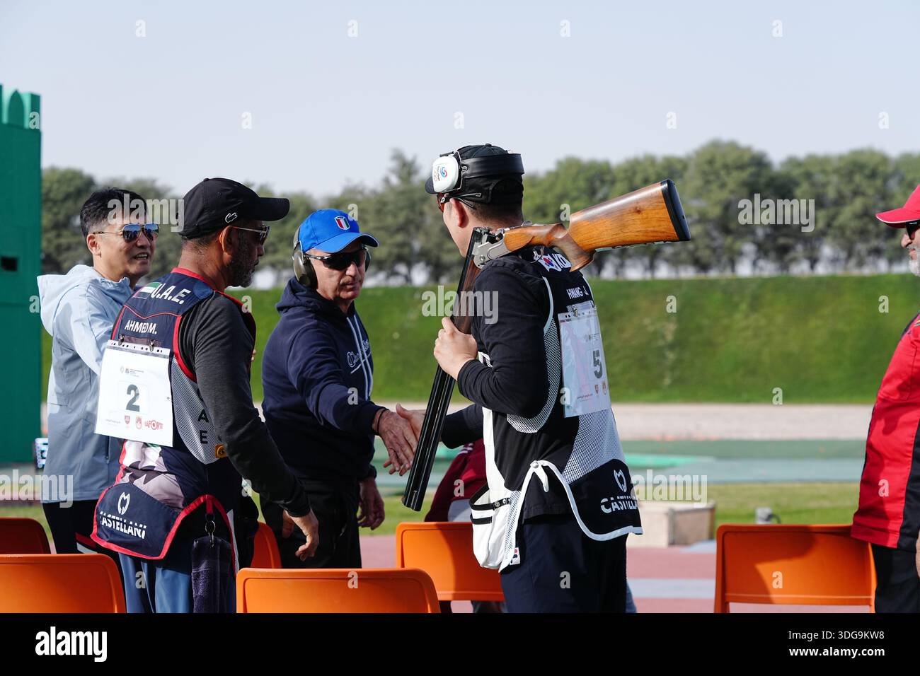 Shooters competing in the men’s and women’s skeet individual events at ...