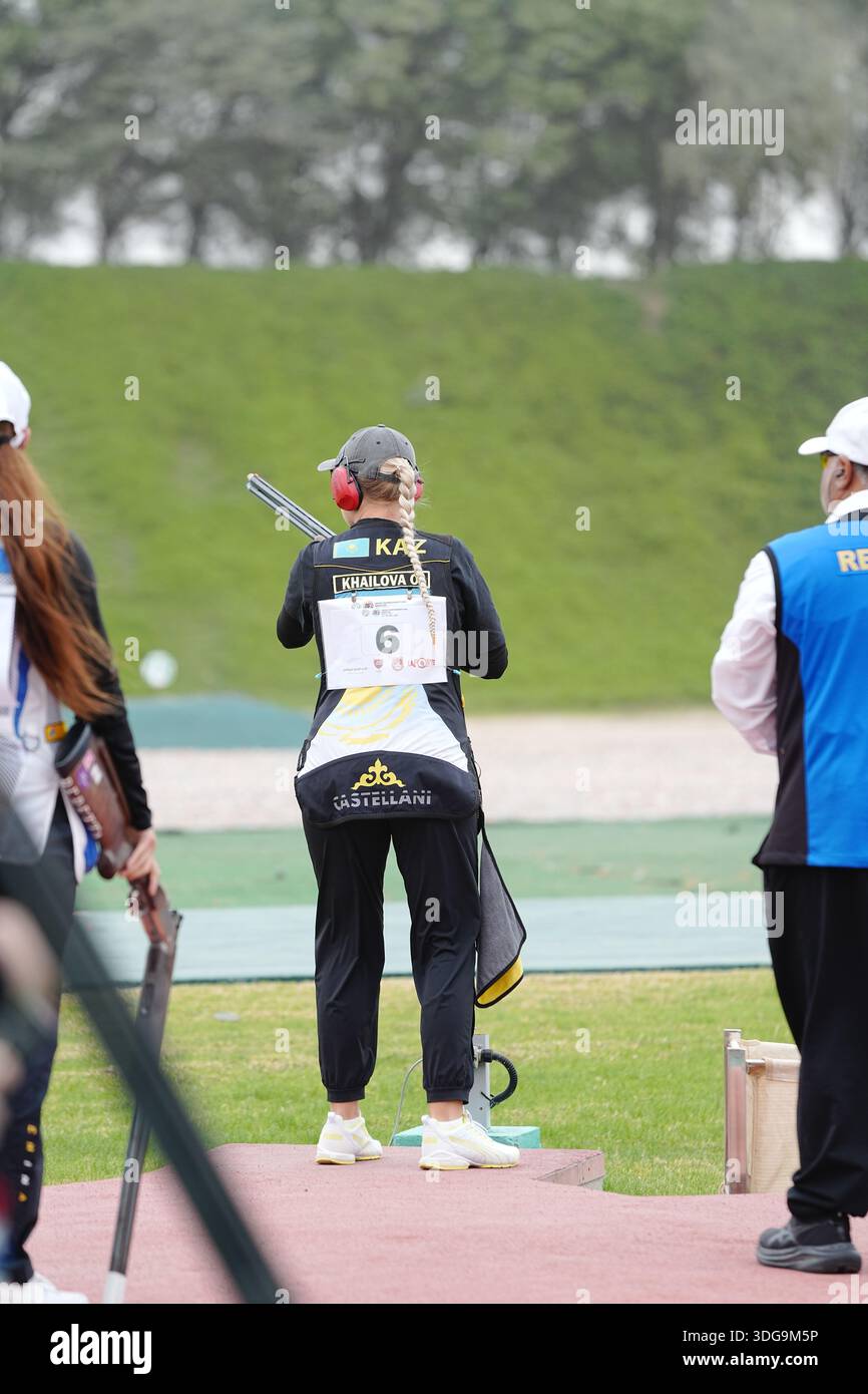 Shooters competing in the men’s and women’s skeet individual events at ...