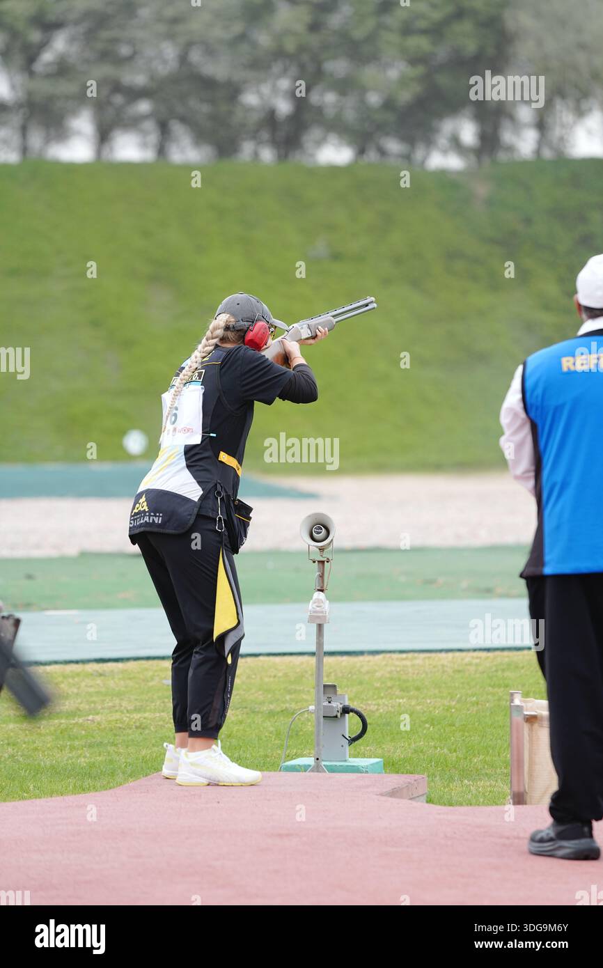 Shooters competing in the men’s and women’s skeet individual events at ...