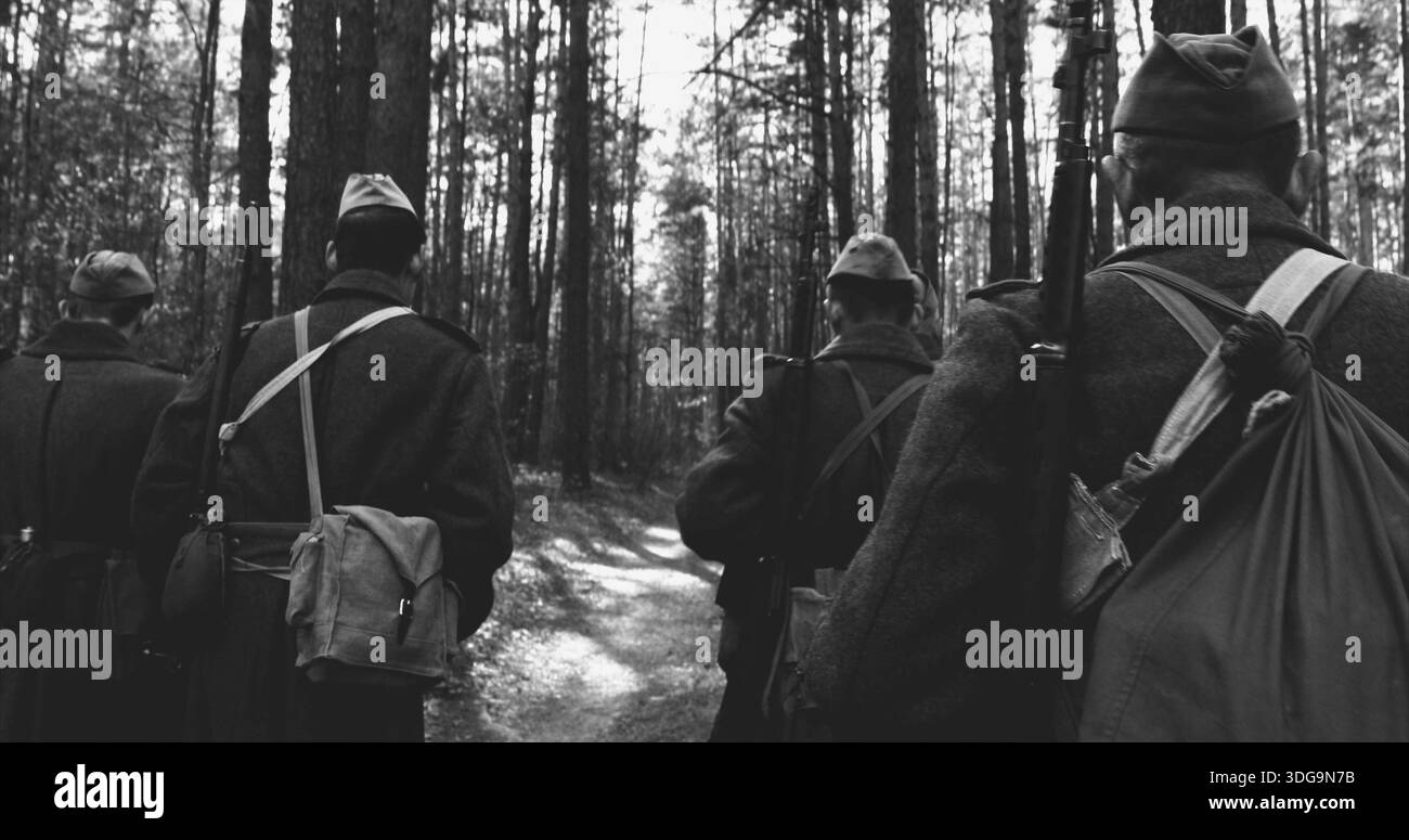 Russian Soviet Infantry Red Army Soldiers Of World War II Marching ...