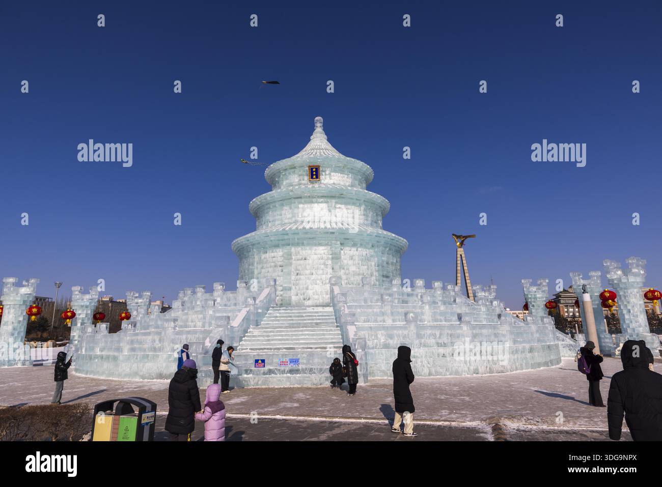 A massive 'Ice Temple of Heaven' sculpture is displayed at Culture ...