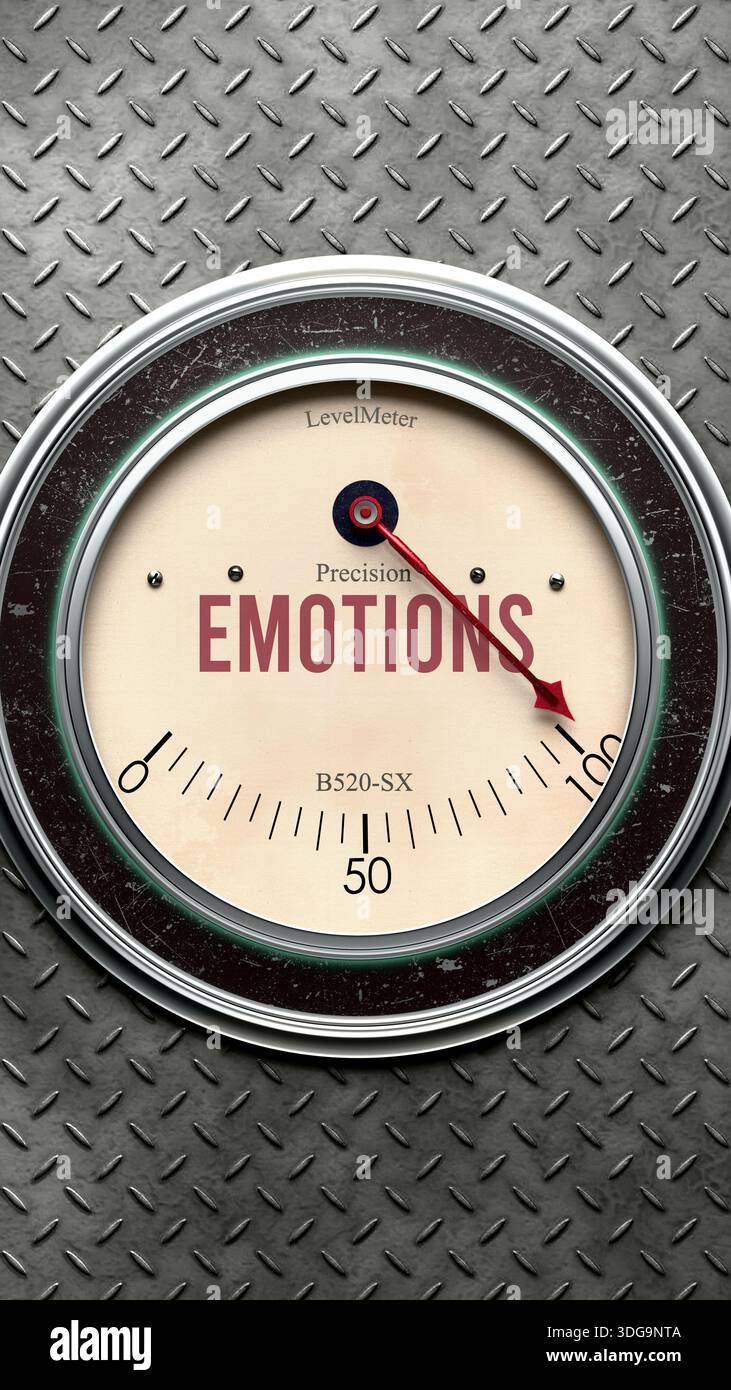 Emotions that is hitting a full scale, showing a very high level of ...